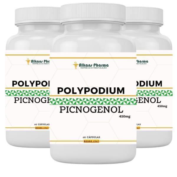 Combo De 3 Potes De Polypodium 300 Mg + Picnogenol 150 Mg - Alkans ...