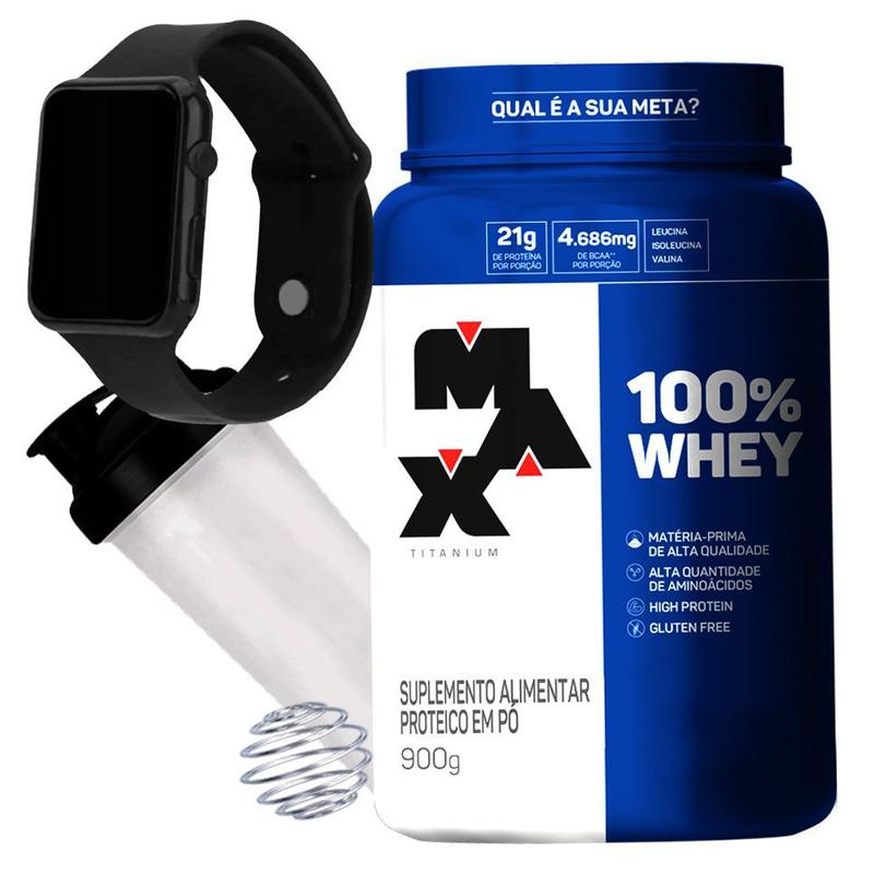 Combo de Suplementos 100% Whey Concentrado - Max Titanium - No Magalu ...