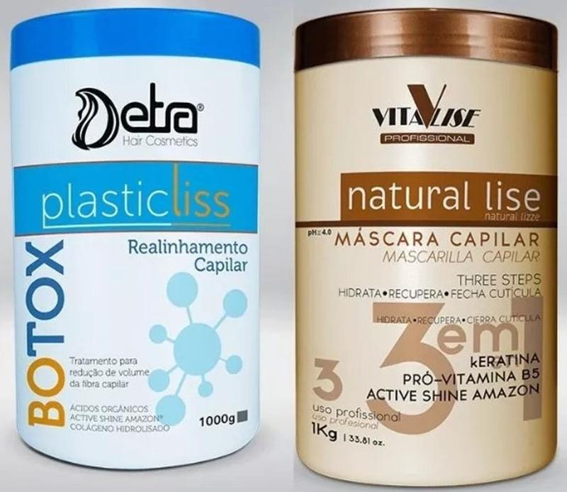 Combo Duo Botox Capilar Detra Plastic Liss 1Kg + Máscara Natural Lise ...