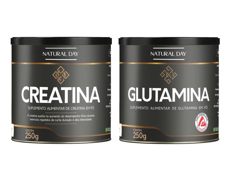 Combo Glutamina + Creatina Lata 250g - Natural Day - Belnut - Kit de ...