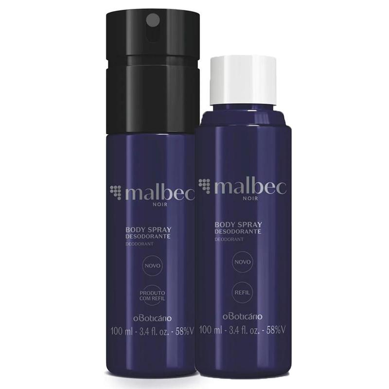 Combo malbec noir boticário body spray +refil 100ml - O BOTICARIO - Kit ...