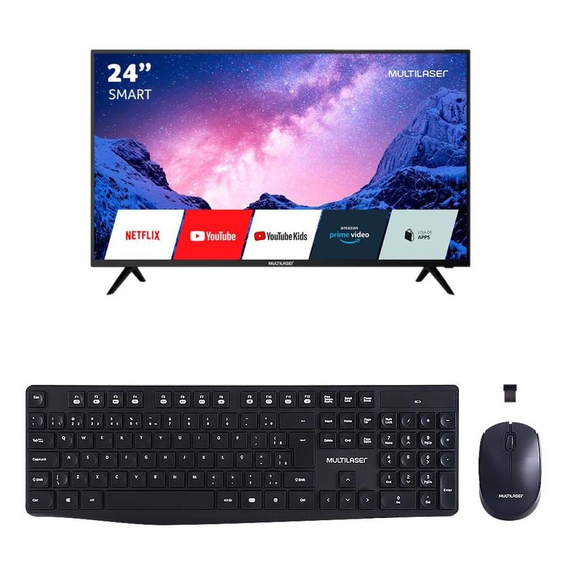 Combo Office - Tela Multilaser 24 Pol HD com Função Smart E Wifi e ...
