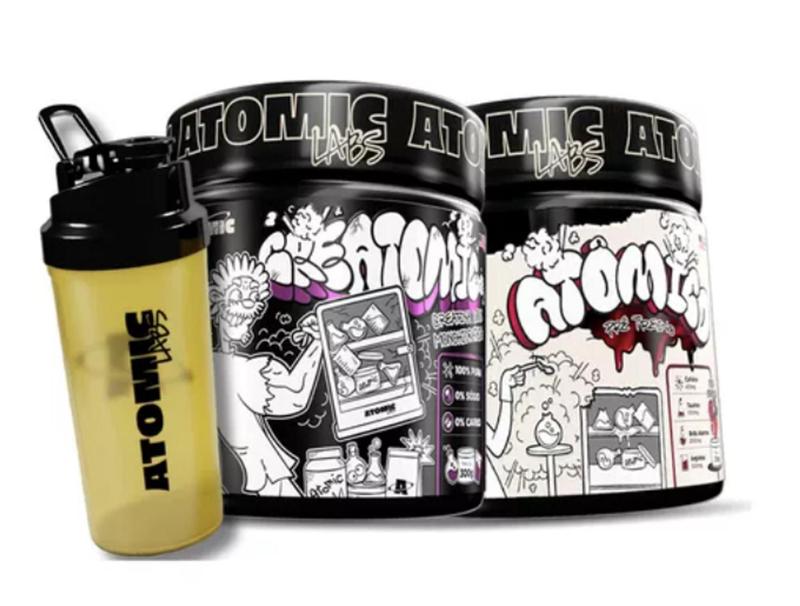Combo Pré Treino Atomico + Creatina 100% Pura Atomic Labs - Pré Treino ...