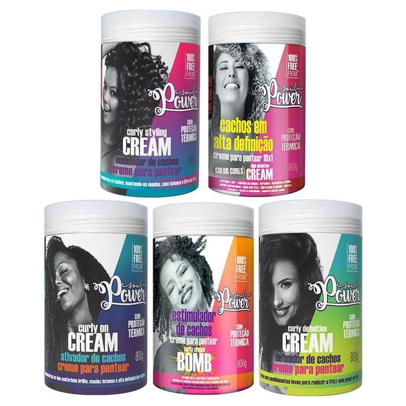 Combo Soul Power Creme Curly Styling+ 4 Cremes 800g - Desembaraçante ...