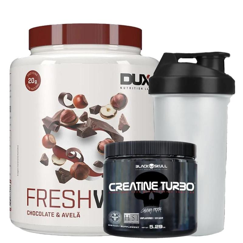 Combo Suplemento em pó Fresh Whey Isolado Chocolate belga e Avela ...