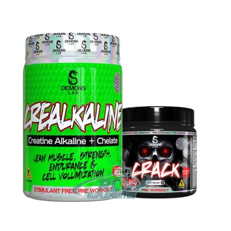 Combo Suplementos Creatina Crealkaline 300g Demons + Pré Treino crac ...