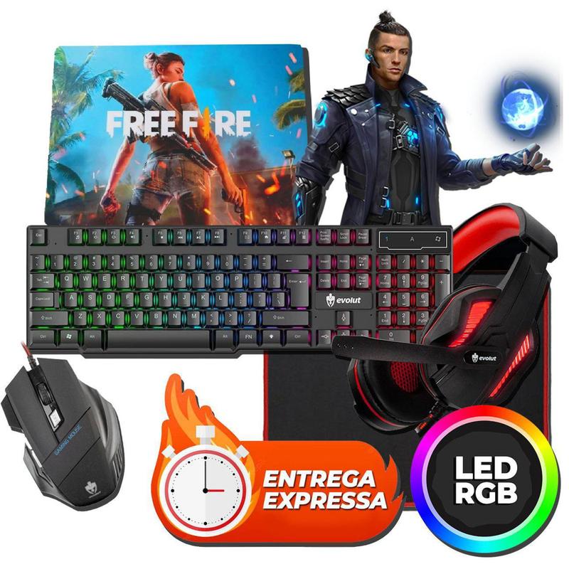 Combo Teclado Mouse Headset LED + Mousepad Temático Gamer - 4Gamers ...