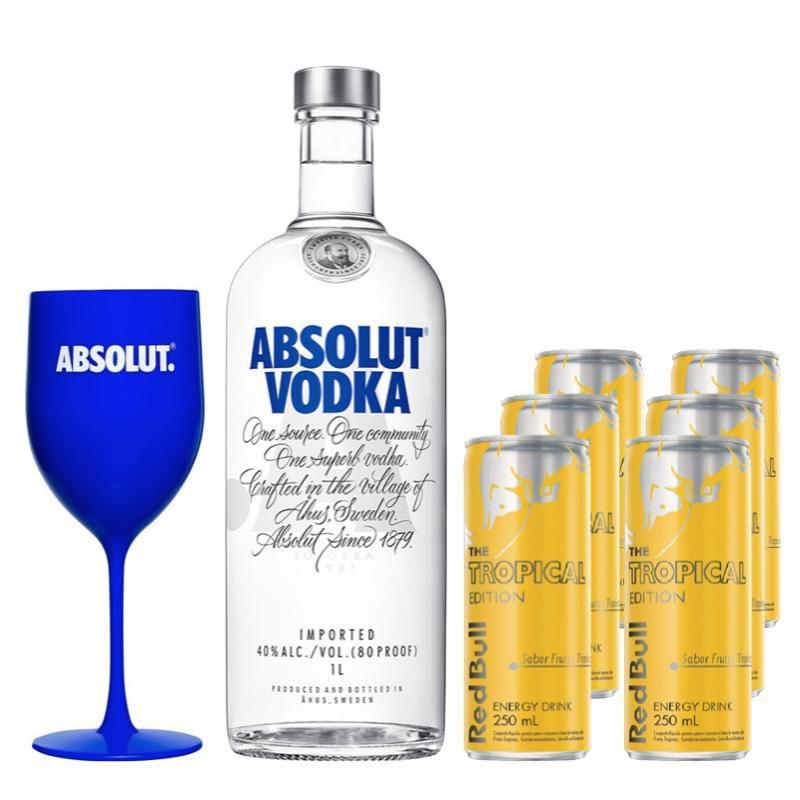 Combo Vodka com Energético Tropical + Taça - Red Bull - Bebidas ...