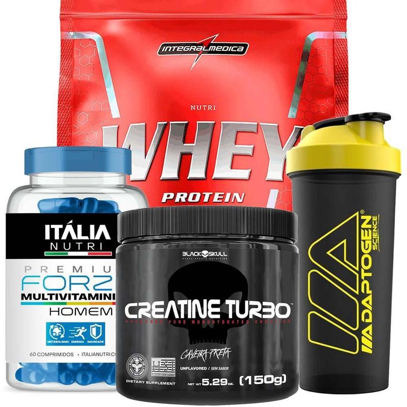 Combo Whey + Multivitaminico + Creatina - Chocolate - Integralmedica - Kit de Suplementos ...