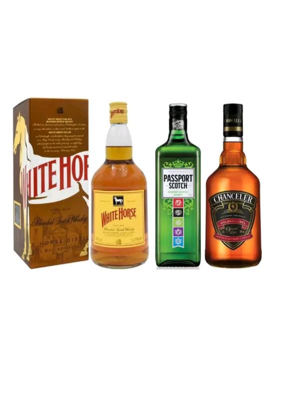 Combo whisky white horse 1l+ passport 1l +chanceler 1l - Whisky ...