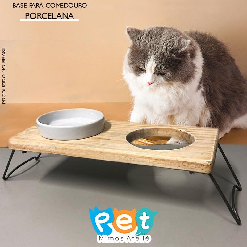 Comedouro de Porcelana para Gatos e Cachorro Raso Comedouro 230ml ...