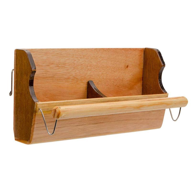 Comedouro Madeira Cocho Alto Luxo Gaiola Curió Canário Bicudo Azulão ...