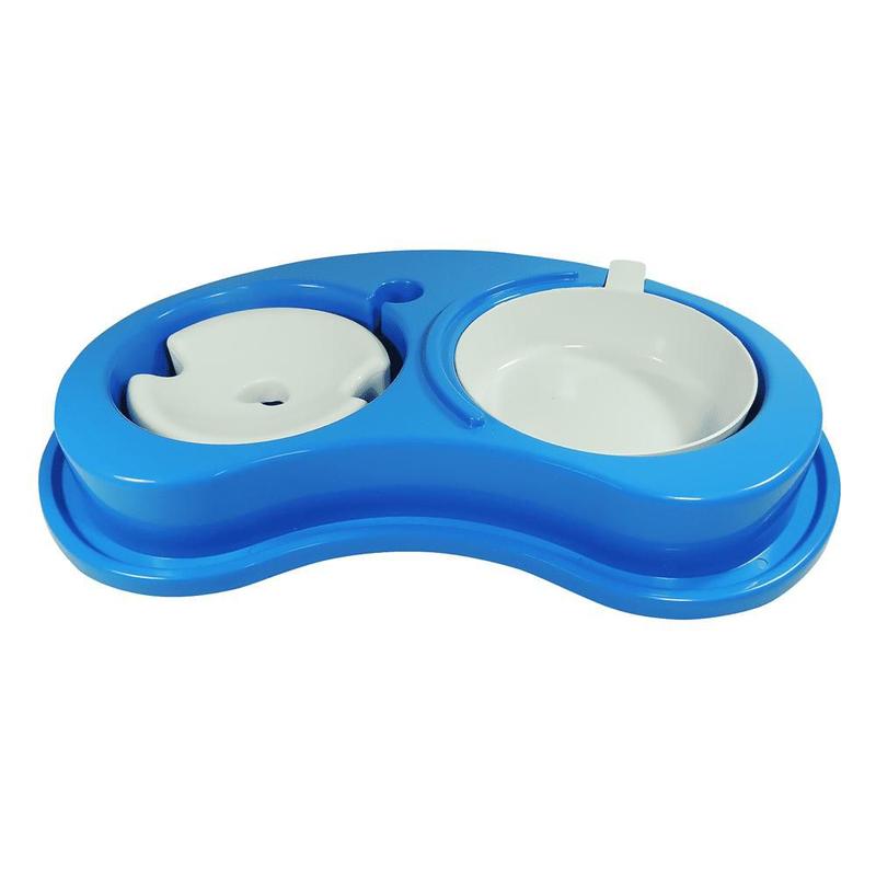Comedouro Plast. Duplo Furacão Pet Luxo Anti Formigas Pelos Longos ...
