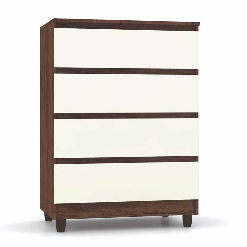 Cômoda 4 Gavetas Rio 2002691 Imbuia Champanhe Vila Rica - Cômoda ...