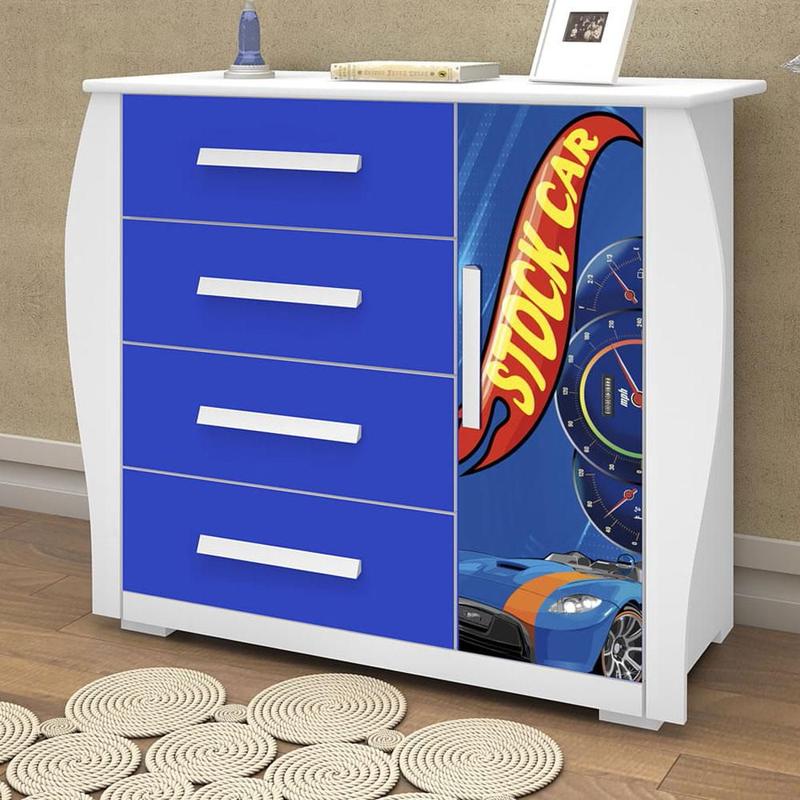 Comoda Infantil Carro Stock Car Azul Marinho - AB Estofados - Cômoda ...