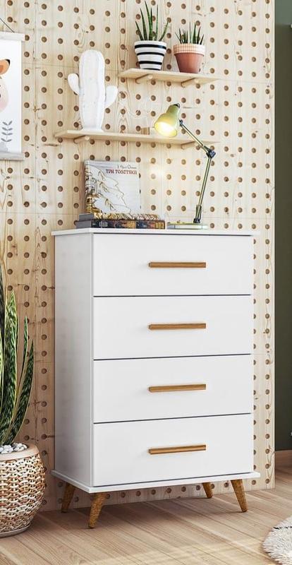 Cômoda Retrô Lunare 4 gavetas - Straso Móveis - Cômoda - Magazine Luiza