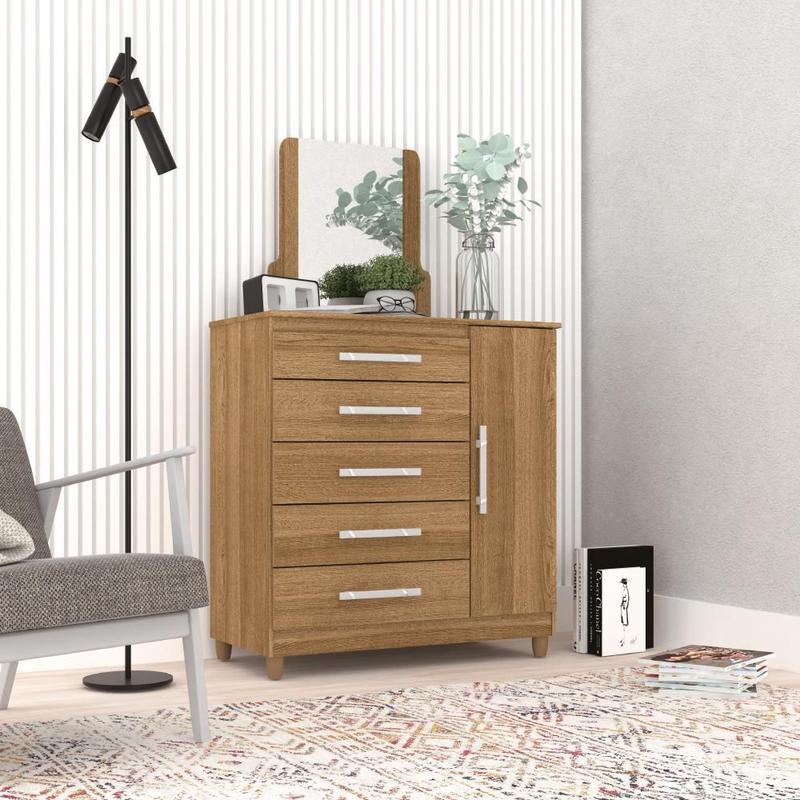 Cômoda Sapateira Com Espelho Argenta Nature - Vila Rica - Cômoda ...