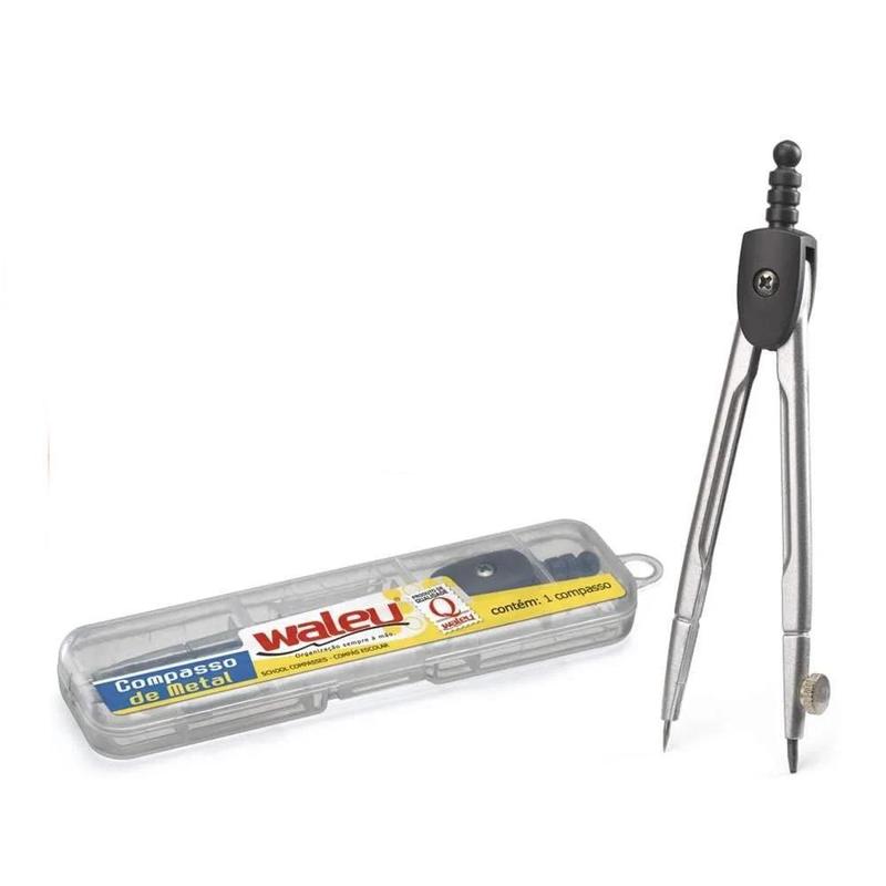 Compasso metalico articulado escolar escritorio kit com estojo desenho ...