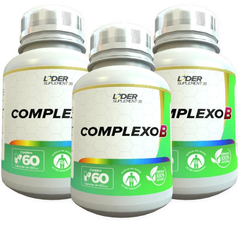 Complexo B - 60 Cáps De 500Mg Kit Com 3 Potes - Lider Vendas - Complexo ...