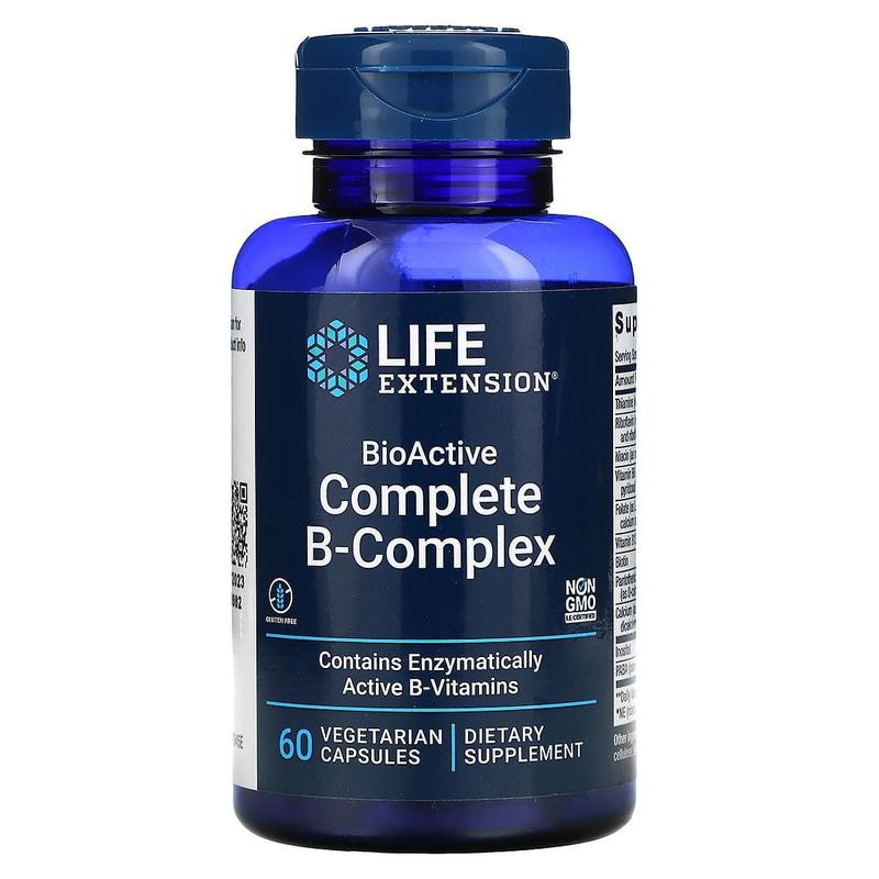 Complexo B BioActive 60 Capsulas Vegetariana Life Extension - original ...