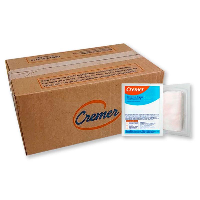 Compressa de Gaze Hidrófila Estéril 11 Fios 7,5 x 7,5cm Caixa com 100 ...