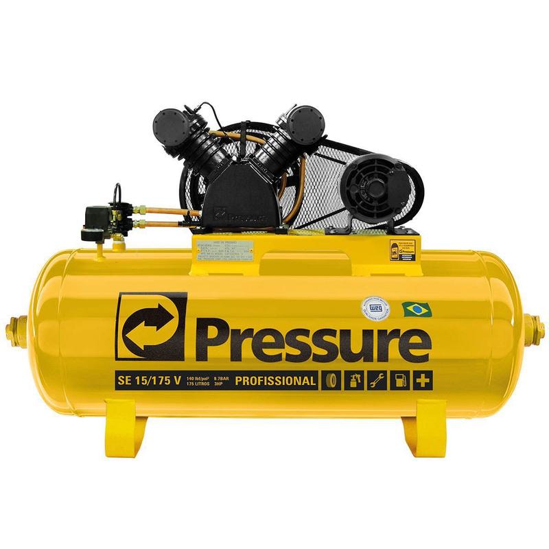 Compressor De Ar 15Pcm 175L Trifásico 220-380V Se15175vt Pressure ...