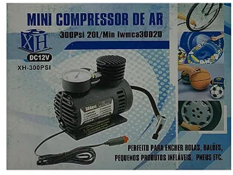 Compressor de ar automotivo voltagem 12v xh-300psi - Mini Compressor de ...