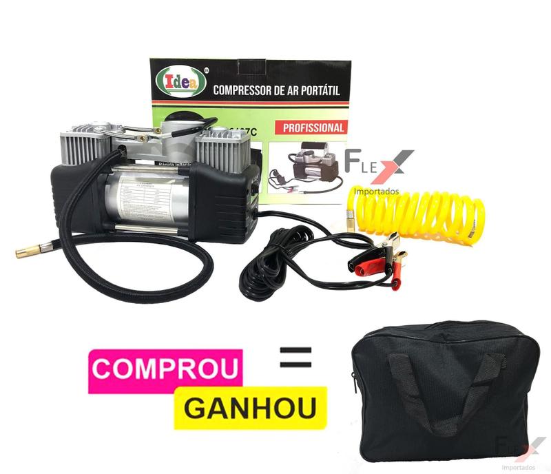 Compressor De Ar Portátil Profissional 2 Cilindros - Ideia - Mini ...