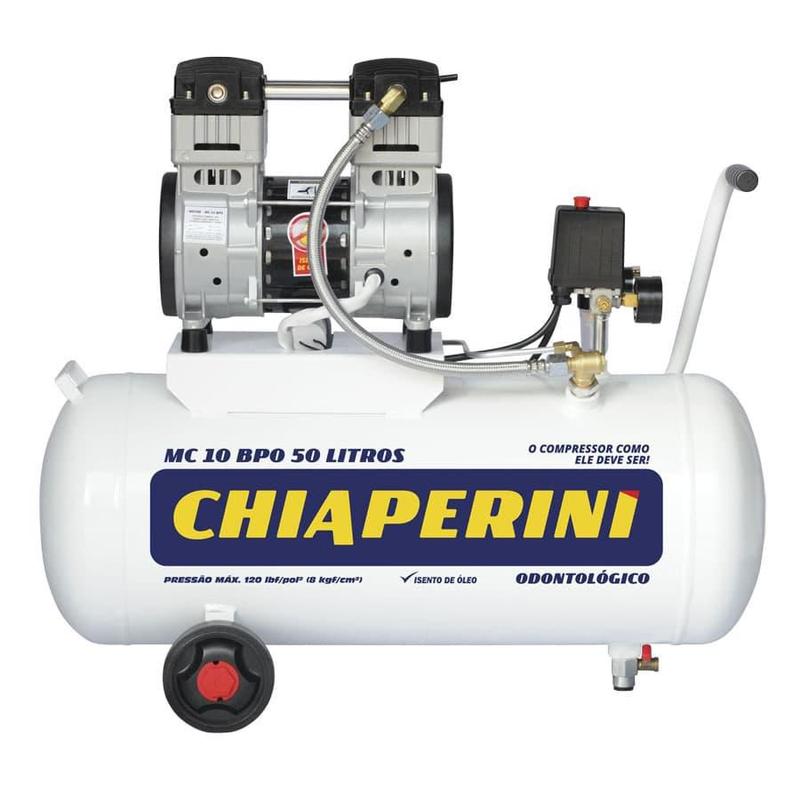 Compressor Odontológico s/Óleo c/Rodas 50L 220V Chiaperini - Compressor ...