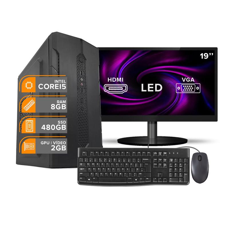 Computador Completo Intel i5 3470 8Gb Ssd 480Gb Monitor 19 - Q7 ...