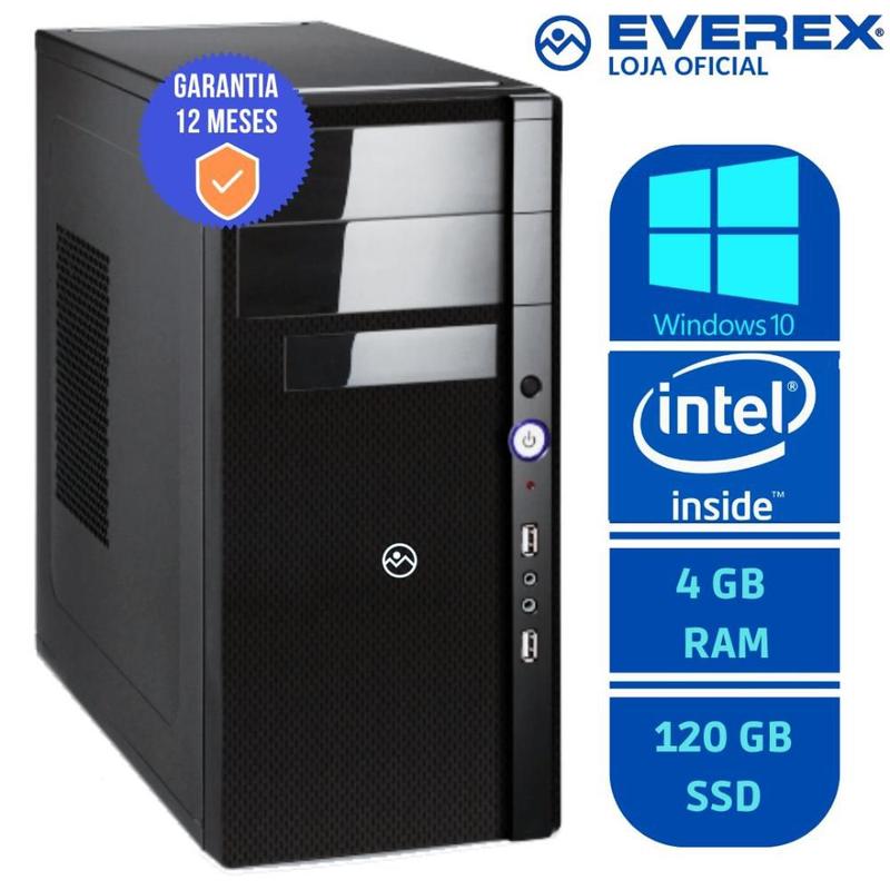 Computador Dual Core, 4GB,120GB SSD e Windows 10 - Everex - CPU ...