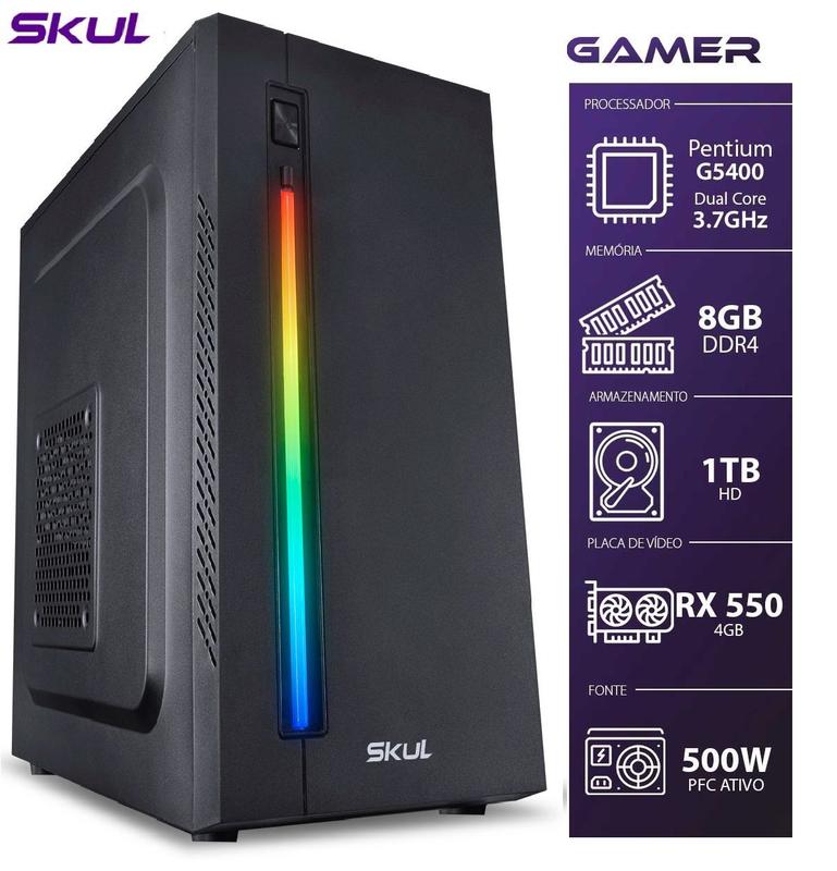 Computador Gamer 1000 - Pentium G5400 3.7GHZ 8A GER. MEM. 8GB DDR4 HD ...