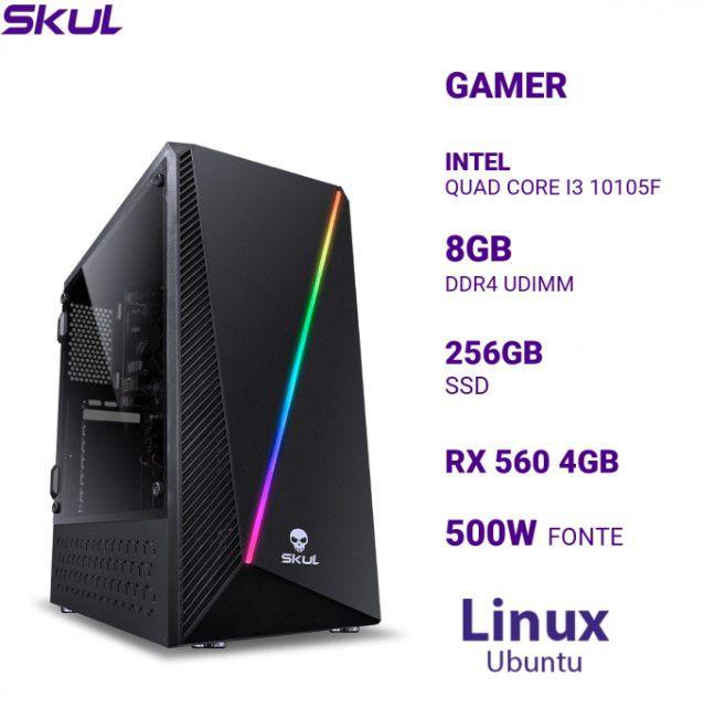 Computador Gamer 3000 Quad Core I3 10105F MEM 8GB DDR4 SSD 256GB RX 560 4GB Fonte 500W Linux ...