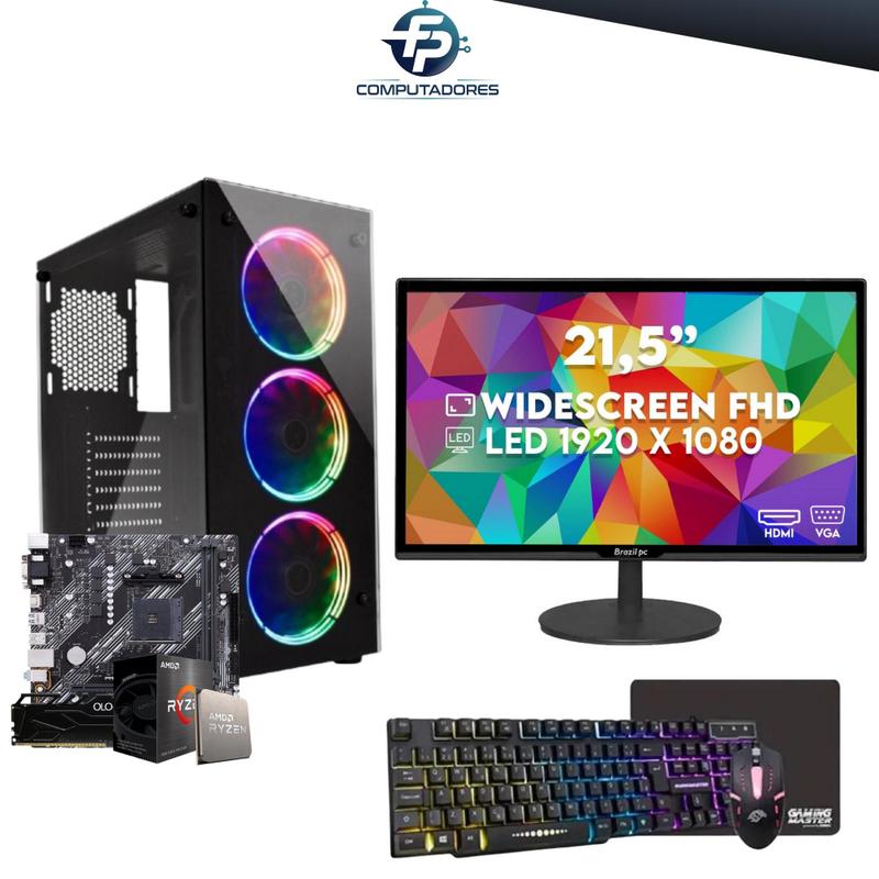Computador Gamer completo Ryzen 3 2200G, SSD 480, 16gb, Monitor 21.5 ...