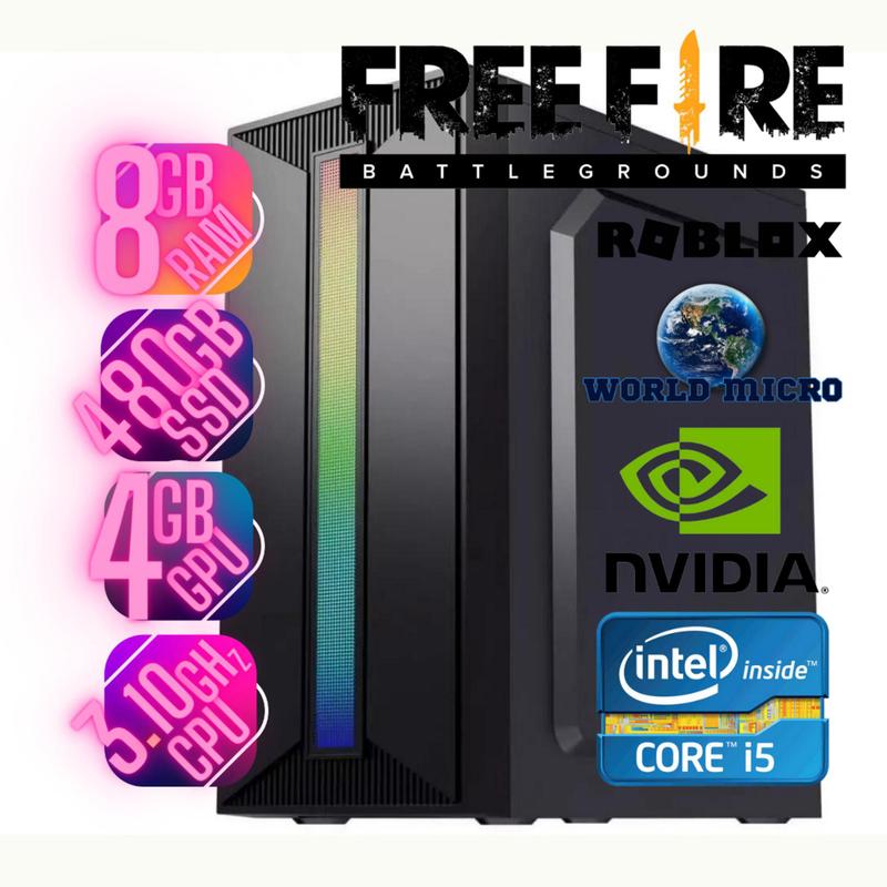 Computador Gamer Core i5 3.1Ghz 8GB RAM / SSD 480GB /GPU GT730 4GB / Windows 10 Pro 64bits trial ...
