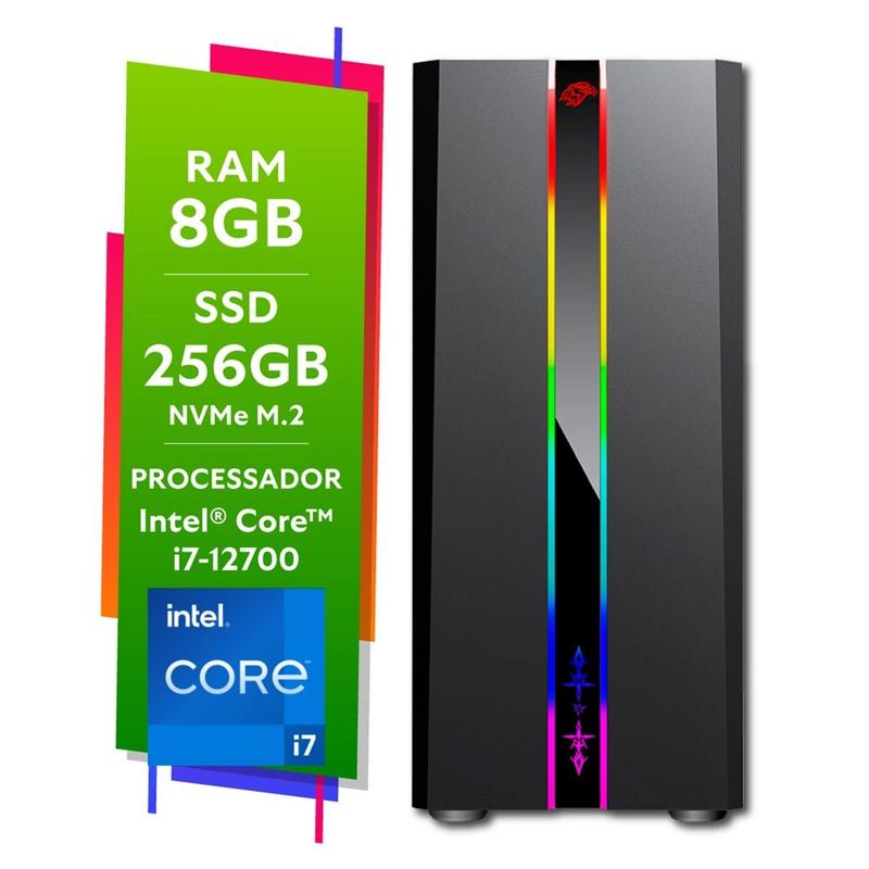 Computador Gamer Intel Core i7 12700 8GB SSD 256GB Intel UHD 770 CertoX ...