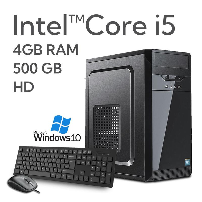 Computador Intel Core i5 4GB HD 500GB Pc Windows 10 Cpu Hdmi Teclado e ...