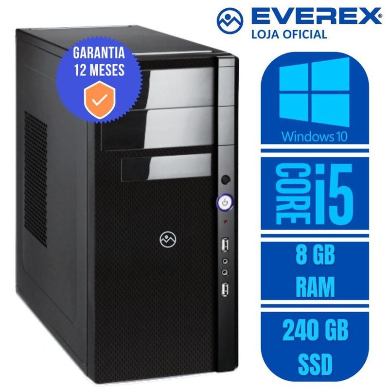 Computador Intel Core i5, 8GB Ram, 240GB SSD e Windows 10 - Everex ...