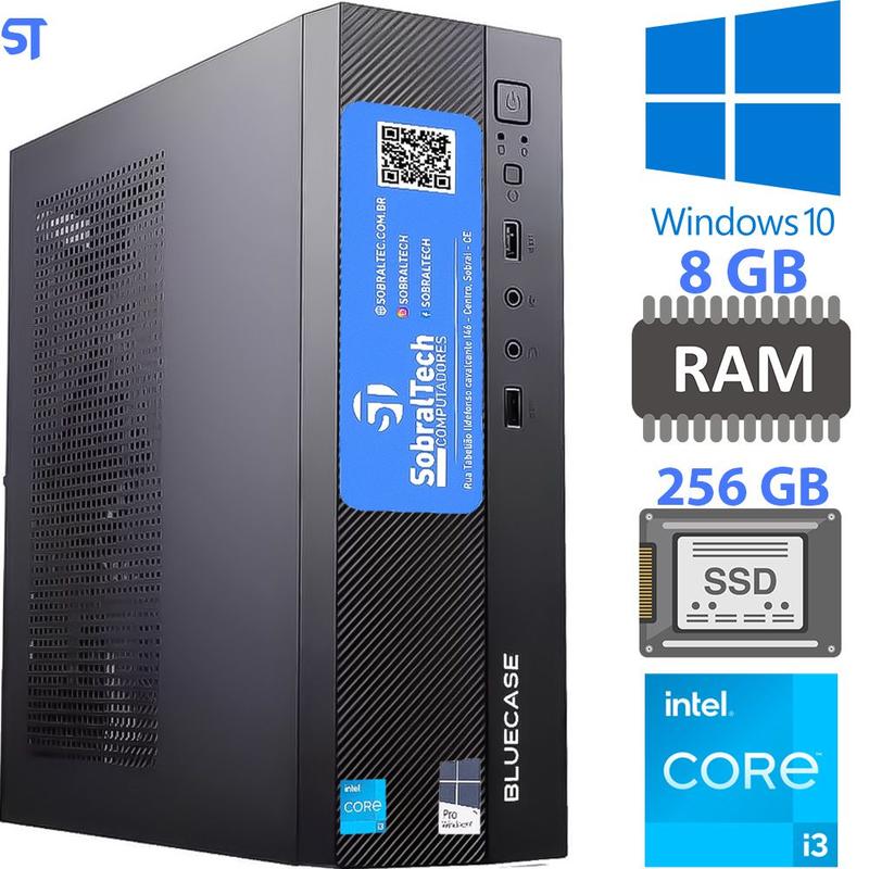 Computador Mini Slim Core I3- 10th 10100 3,6 Ghz, Memória 8GB DDR4, SSD ...