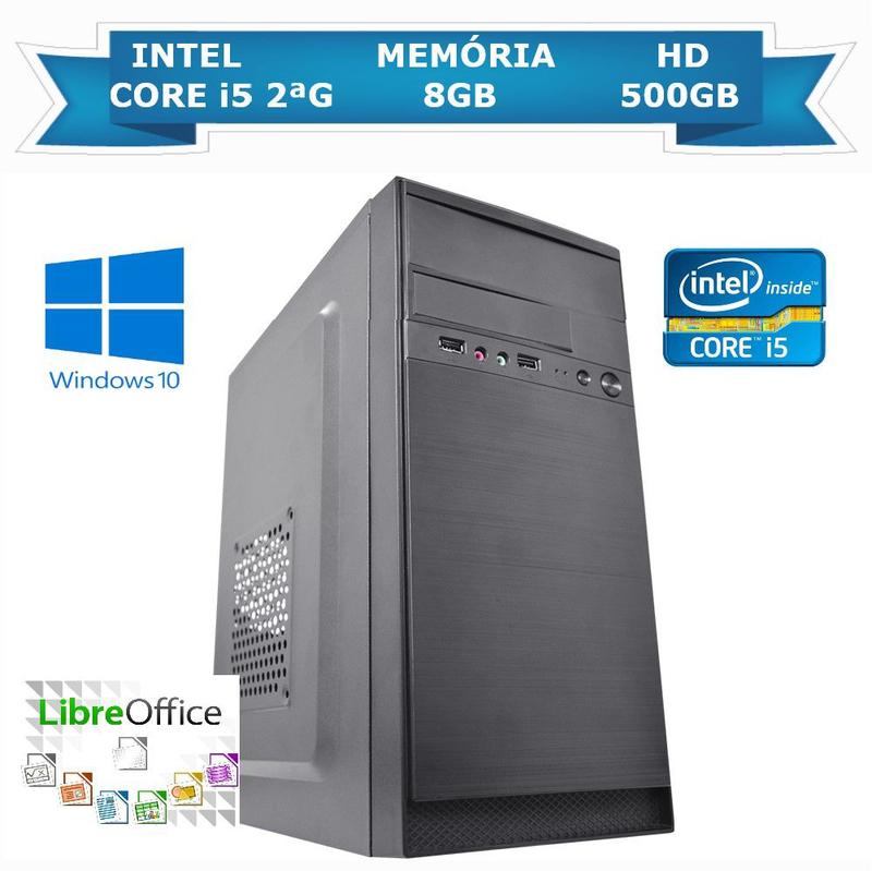 Computador PC CPU Intel Core i5 2ªG 8GB HD 500GB Win 10 - MATX - CPU ...