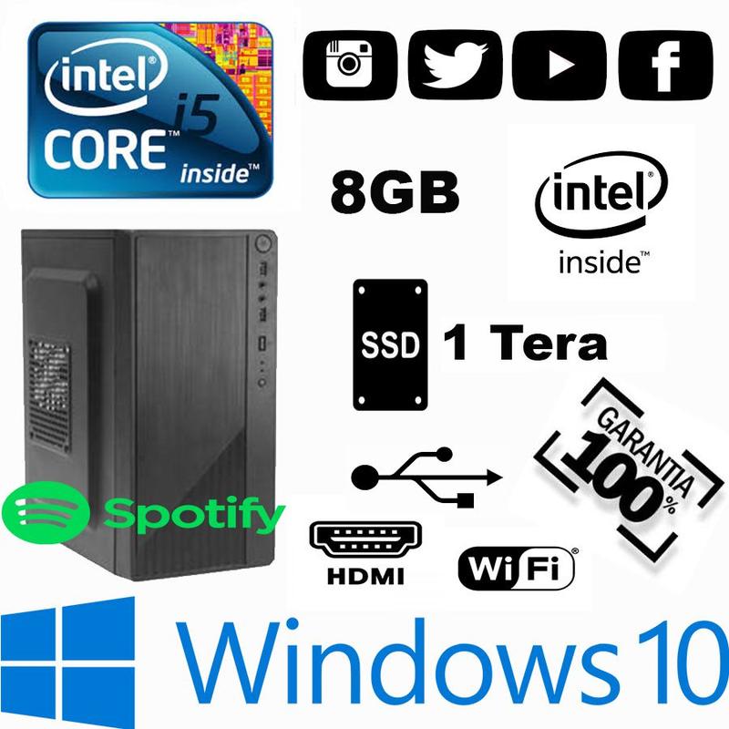 Computador Pc Desktop Intel I5 8gb Ssd 1 Tera Wi-fi Windows10 - MODERN ...