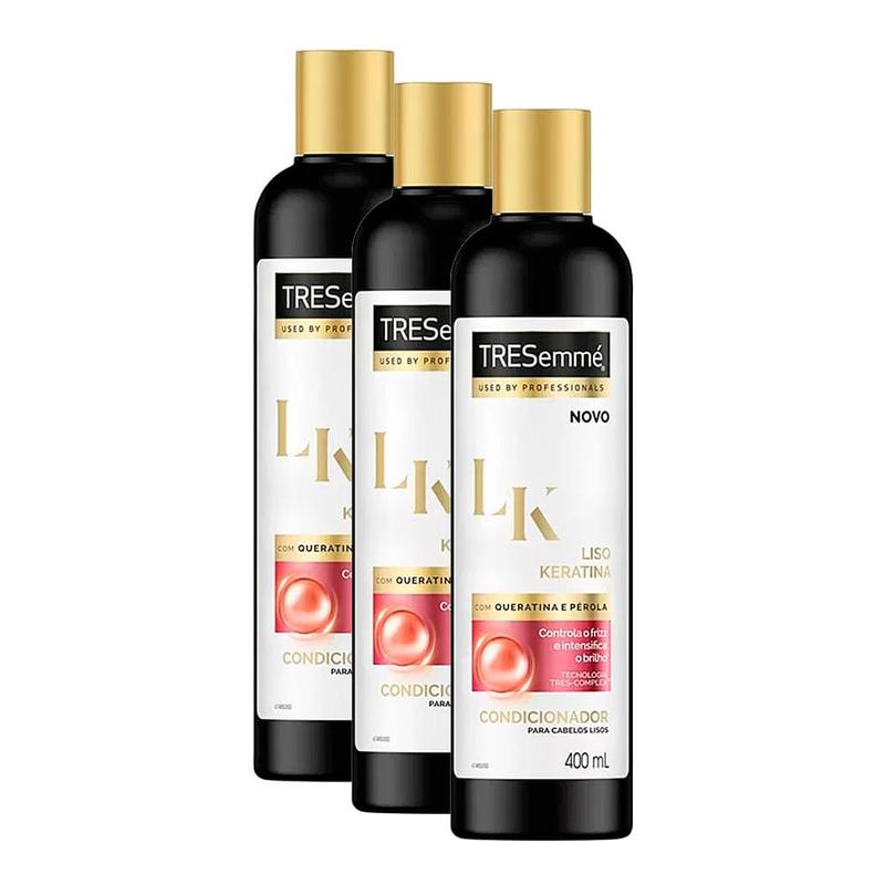 Condicionador TRESemmé Liso Keratina 400ml Kit com três unidades ...