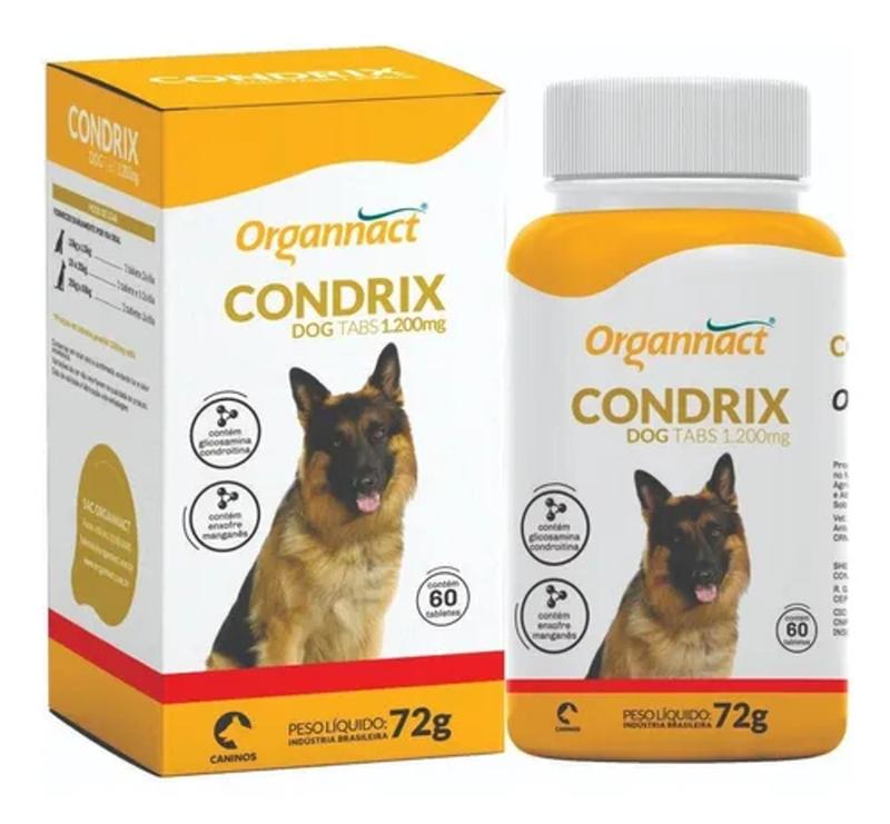 Condrix Dog Tabs 60Tabs Organnact - Suplemento para Articulação do Pet ...