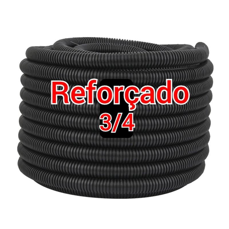 Conduíte eletroduto corrugado 3/4 reforçado 50metros preto - Tecno ...