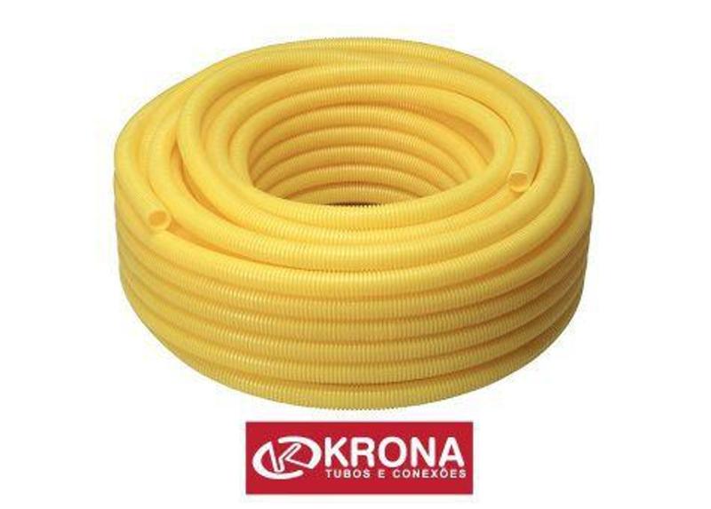Conduíte Eletroduto Flex Corrugado 3/4 Amarelo 50MT Krona. - Conduíte ...