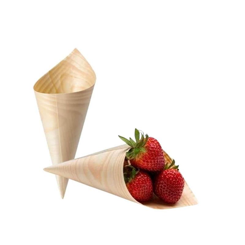 Cone Em Lâmina De Madeira 100% Bio 12,5Cm - 50 Unidades - Anders Pack ...