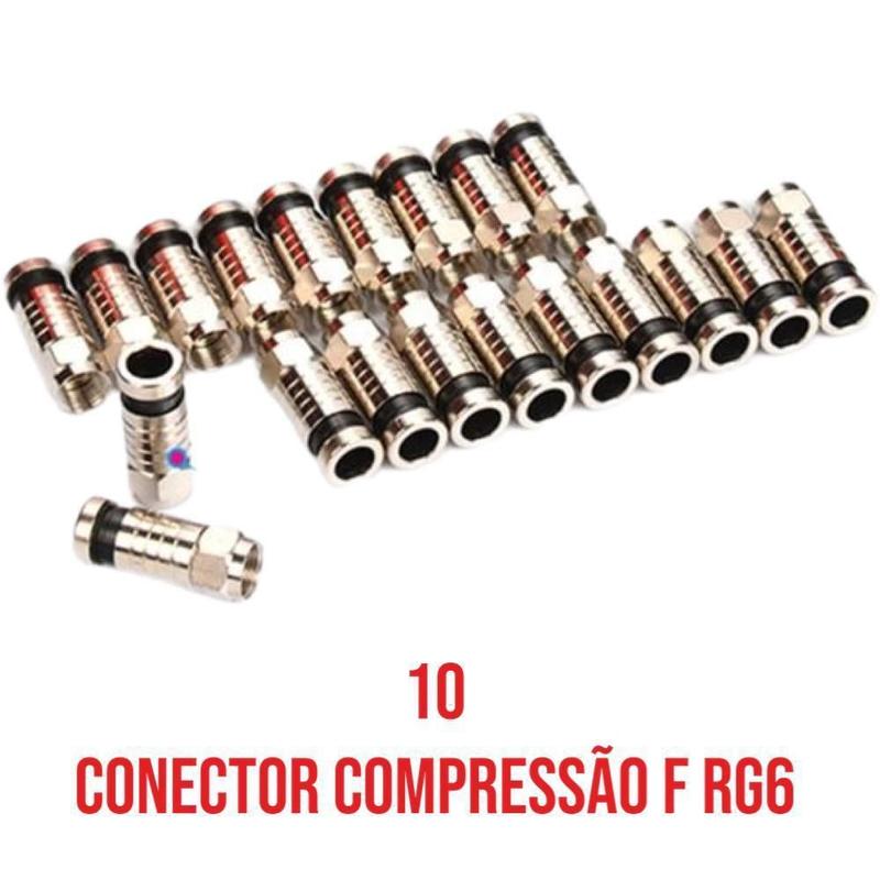 Conector Rg6 Compressao F Sky Net Tv A Cabo Antena Unitario - Exbom ...