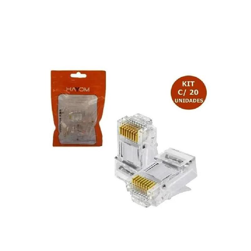 Conector Rj45 - Pacote 20un Hayom - AI1012 - Outros Informática ...
