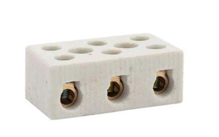 Conector Tripolar De Porcelana Cabo Chuveiro 10mm 50a 250v - BESTFER ...