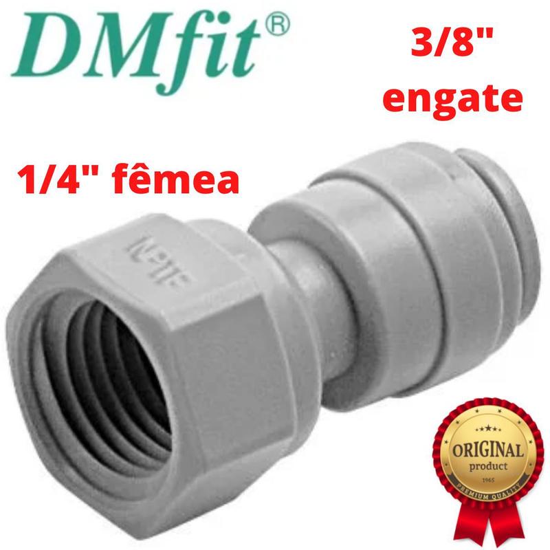 Conexão Engate Rápido Rosca Fêmea NPT 1/4 x 3/8 Tubo AFA0604 Regulador CO2 atoxica DMFIT ...